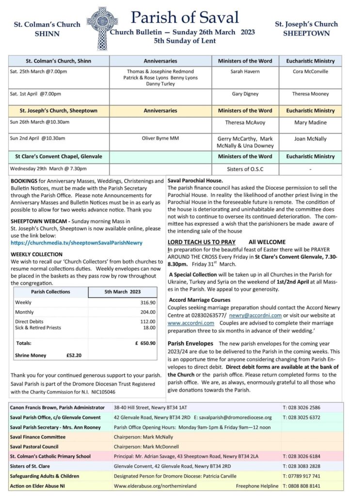 Bulletins - Saval Parish